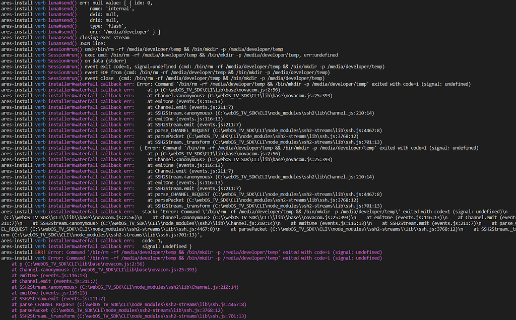 Ares-install Error: Command - App Development - Forum