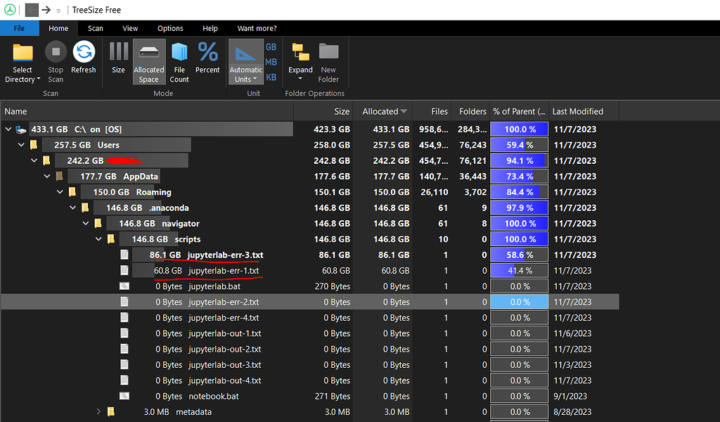 Jupyterlab uses up all my free space to write jupyterlab error txt - JupyterLab - Jupyter ...