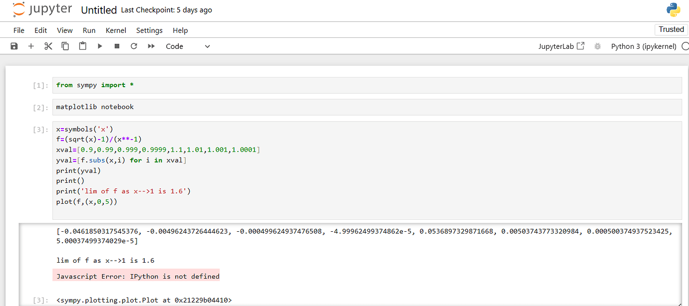 Ipython Not Recognized When Plotting With Matplotlib Notebook Notebook Jupyter Community Forum