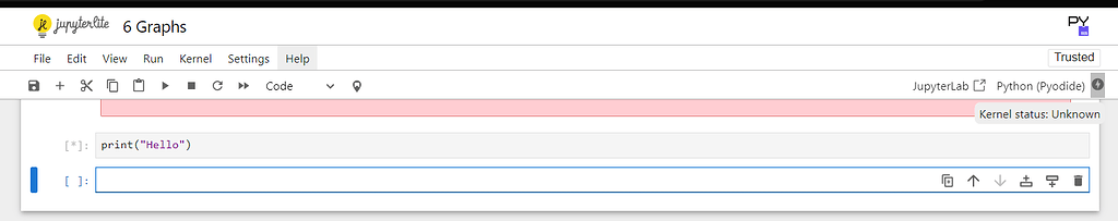 Kernal status stuck to unknown & code not showing output, stuck to * - JupyterLab - Jupyter ...