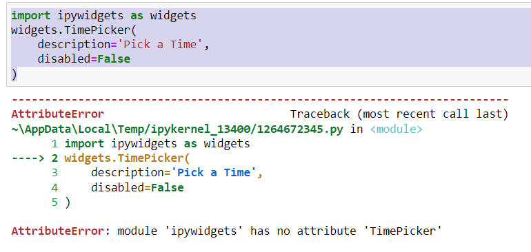 TimePicker not found? - Widgets - Jupyter Community Forum