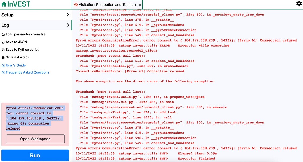[Errno 61] Connection refused - Software Support - Natural Capital Project Online Community