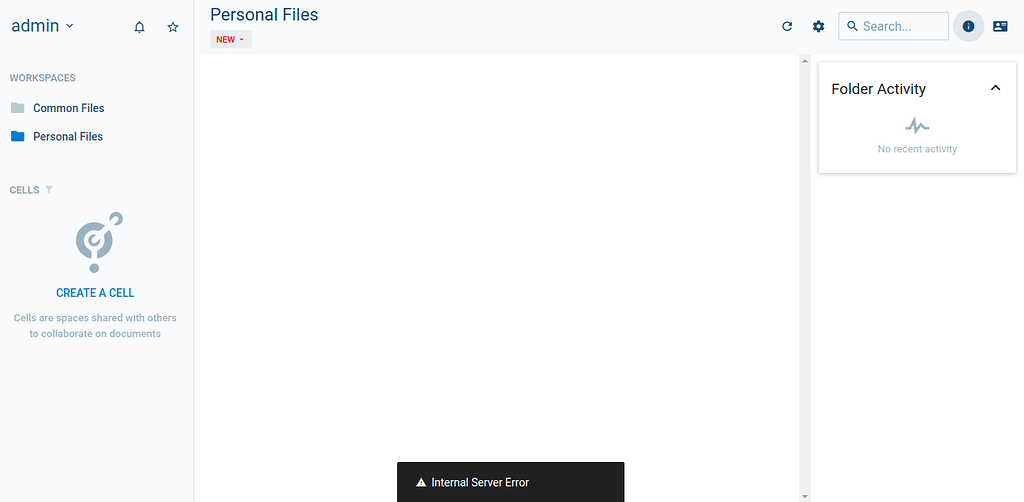 [Solved] Unable to create/upload files/folders (Internal Server Error) - Pydio Cells - Pydio Forums