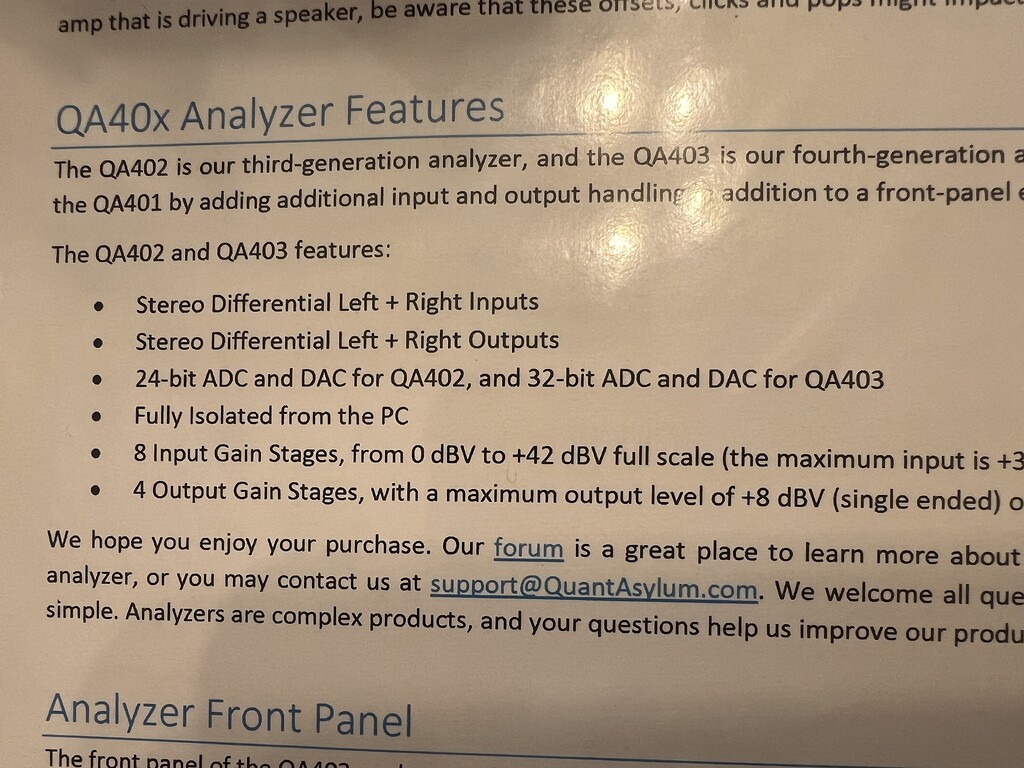 Just got my new QA403 along with QA451B and had some questions - QA40x - QuantAsylum Forum