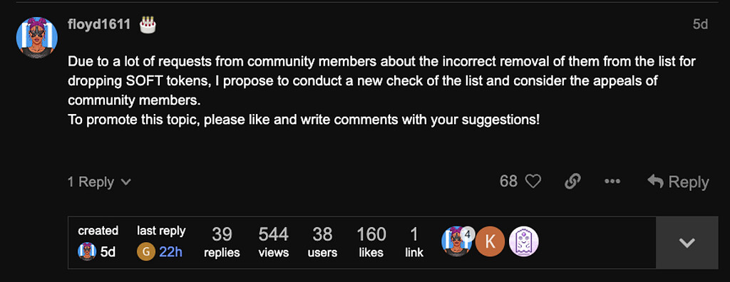 Regenerate SoftDrop List & Accelerate Vesting - Governance - Soft DAO