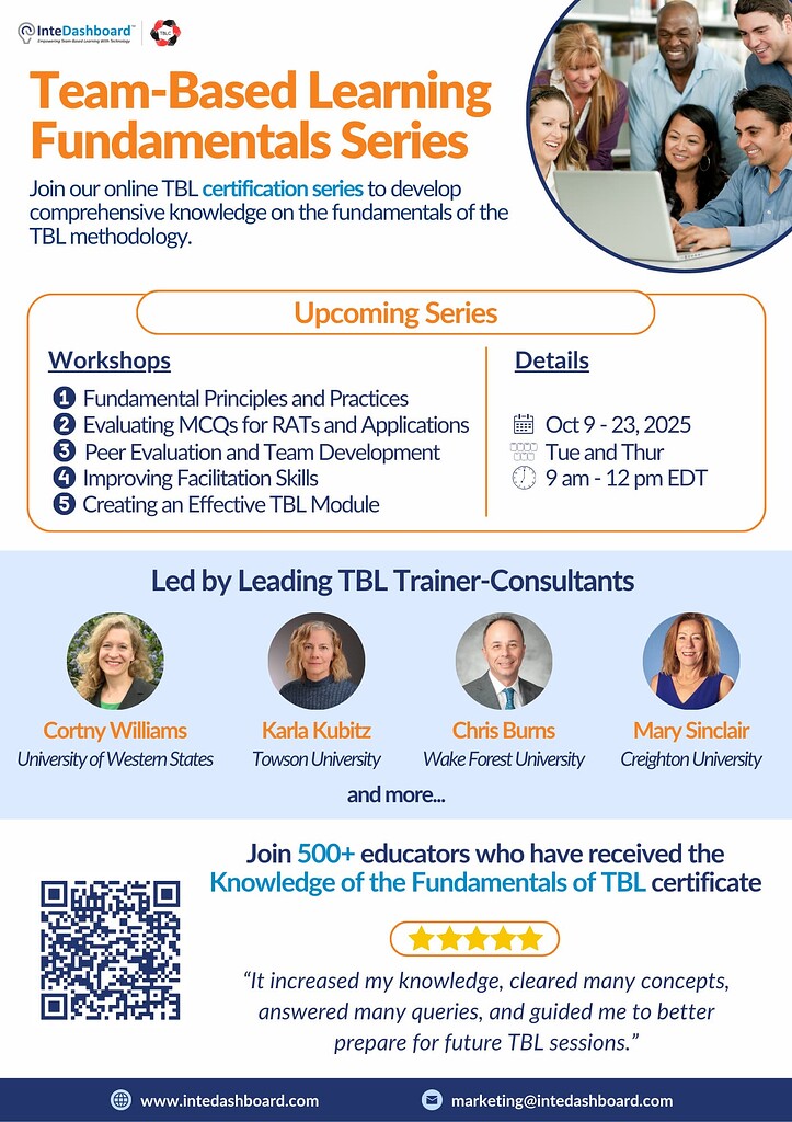 🎉 Train faculty & scale TBL with TBL Fundamentals Series - TBL Events ...
