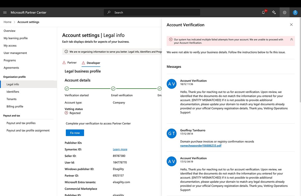 PC error : "Our system has indicated multiple failed attempts from your ...