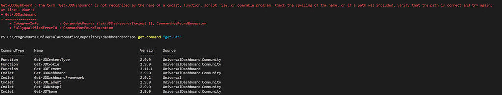 Get-UDDashboard is not recognized after upgrade - PowerShell Universal - Ironman Software Forums