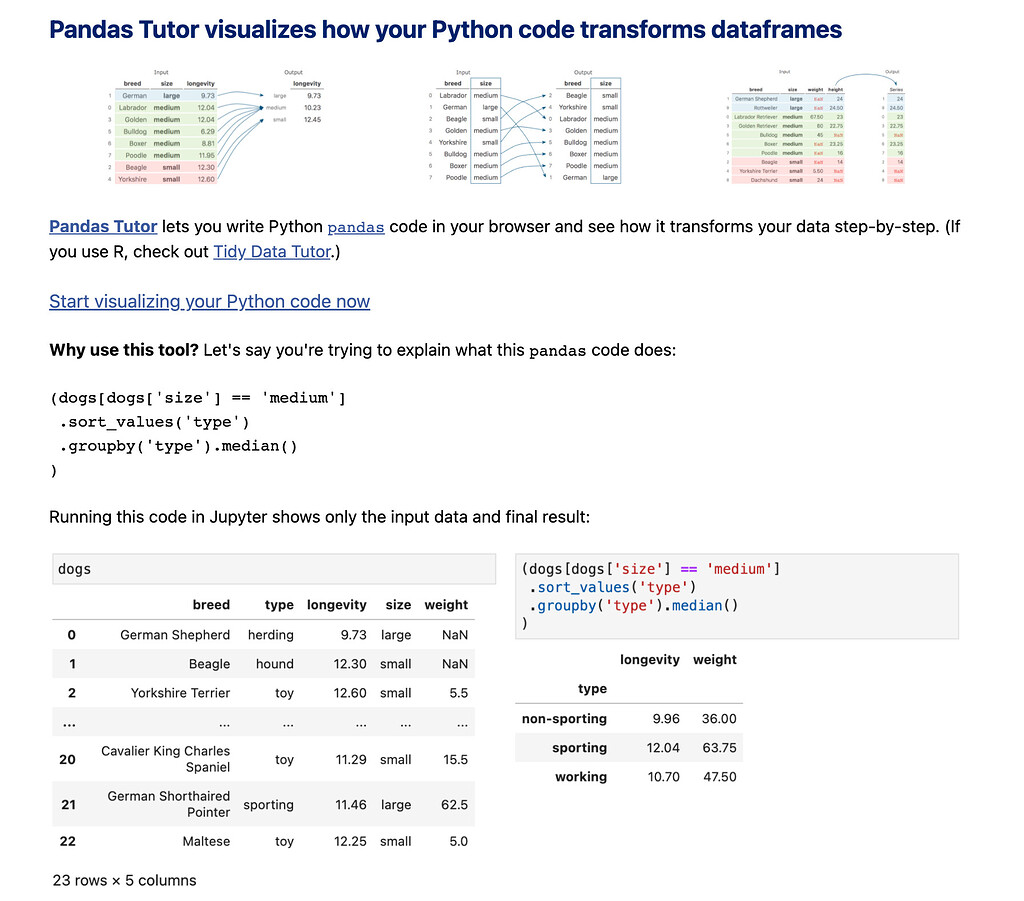 Pandas Tutor visualizes how your Python code transforms dataframes - พูดคุยเกี่ยวกับ Data Tools ...
