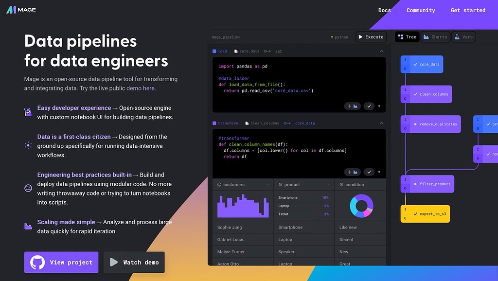 Mage เป็น open source data pipeline tool อีกตัวหนึ่งที่น่าสนใจ - พูดคุยเกี่ยวกับ Data Tools ต่าง ...