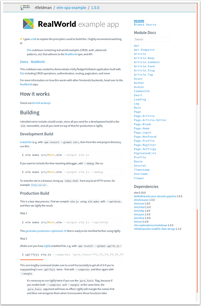 Elm-doc-preview 3: Applications support & offline packages ...