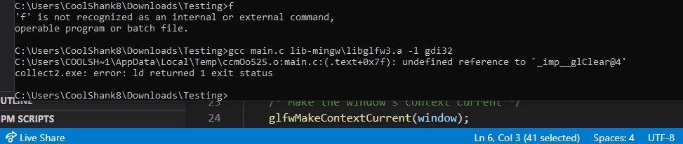 Linking GLFW on the command line not working - support - GLFW
