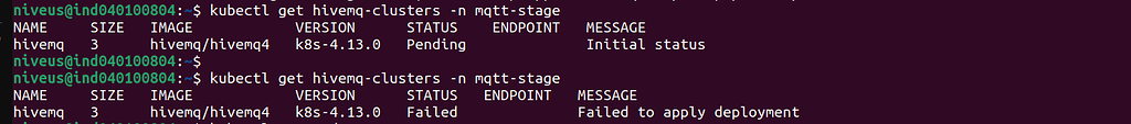 Install Using Helm Chart Getting Status Failed Hivemq Support Forum