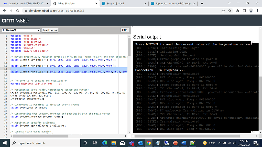 Lorawan Mbed simulator - Mbed OS - Arm Mbed OS support forum Lorawan Mbed simulator - Mbed OS - Arm Mbed OS support forum