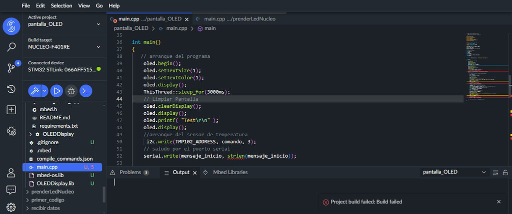 Project build failed: Build failed - Mbed Studio - Arm Mbed OS support forum