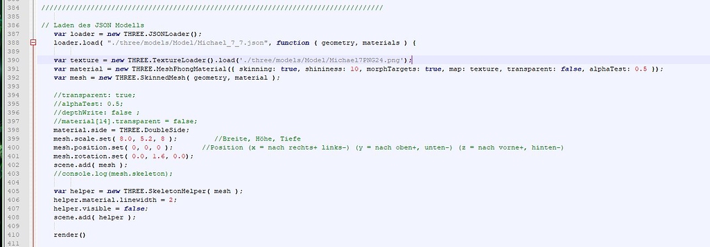 Shining Eyes on json Character - Questions - three.js forum