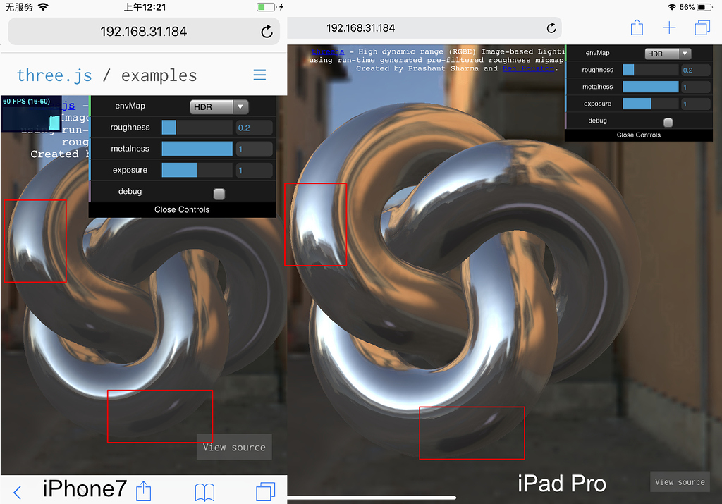 HDR env map looks different on iPhone 7 and iPad Pro - Questions - three.js forum