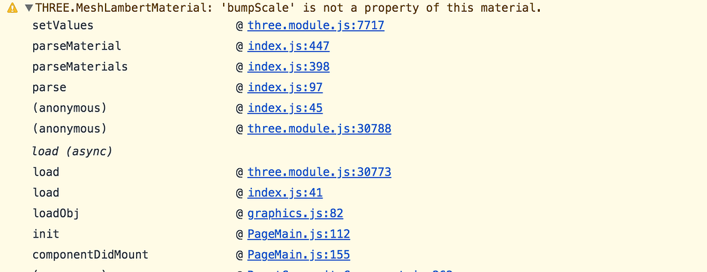 Material parameter warnings with FBXLoader - Questions - three.js forum