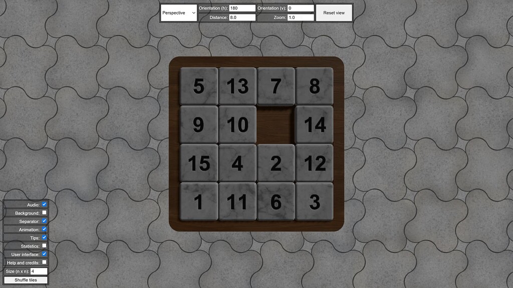 Four three.js projects - Sliding Puzzle, Thumb Raiser (a maze) and two ...