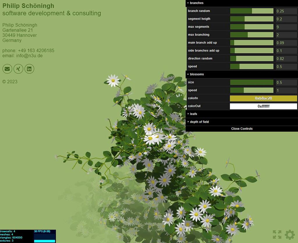 Flower Power (aka 'too many parameters') - Showcase - three.js forum