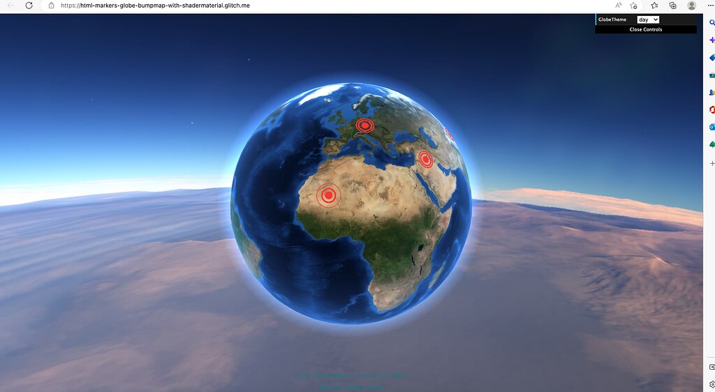 Adding gui options to globe texture - Questions - three.js forum