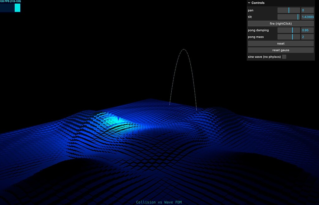 Collision model with InstancedMesh wave - Showcase - three.js forum