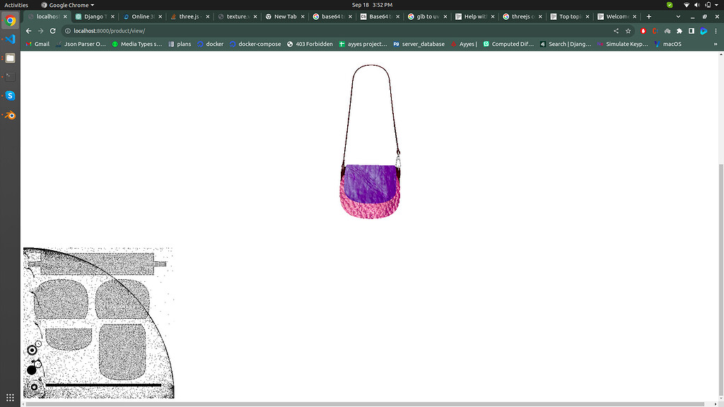 I want abstract texture image. texture is not maping on uv image same as glb model - Questions ...