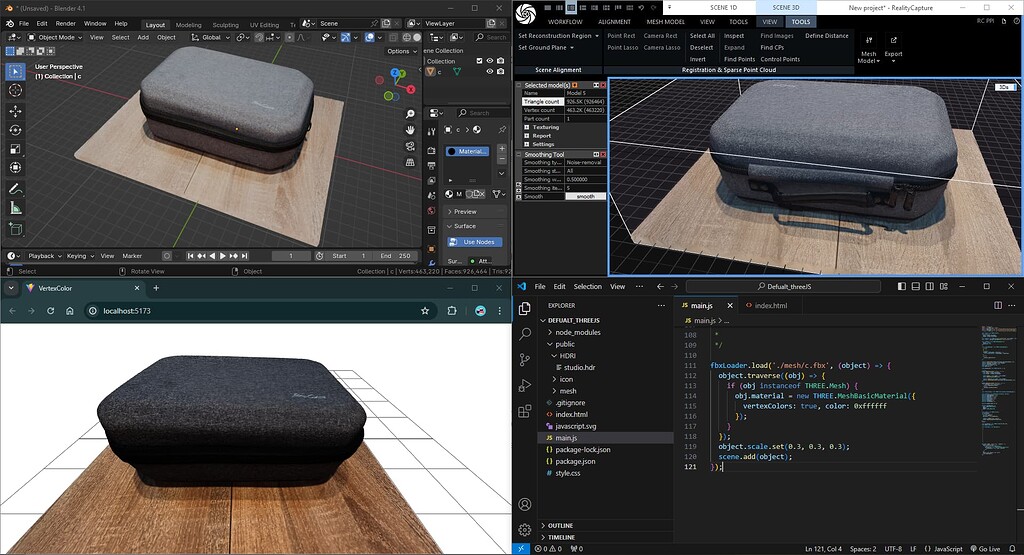 Mesh Vertex color darker than original - Questions - three.js forum