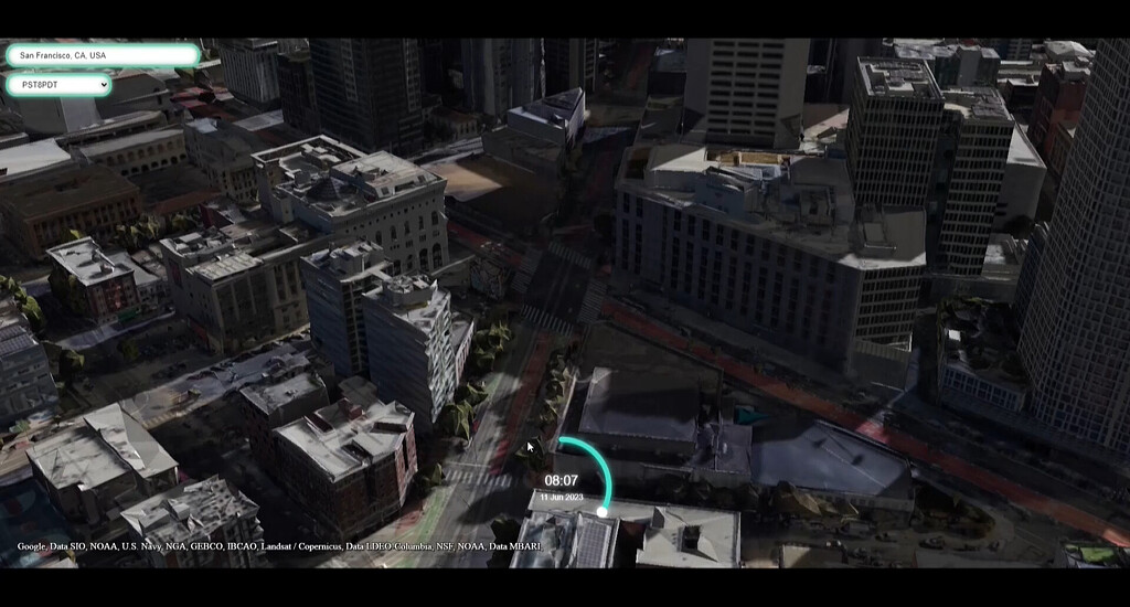 shadow analysis on google 3D tiles - Showcase - three.js forum