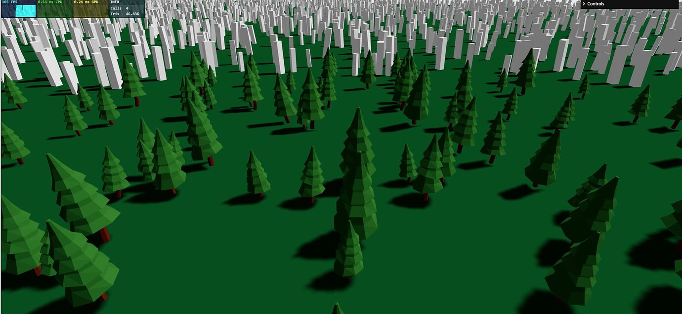 Three.ez/InstancedMesh2 - Enhanced InstancedMesh with frustum culling, fast raycasting (BVH ...