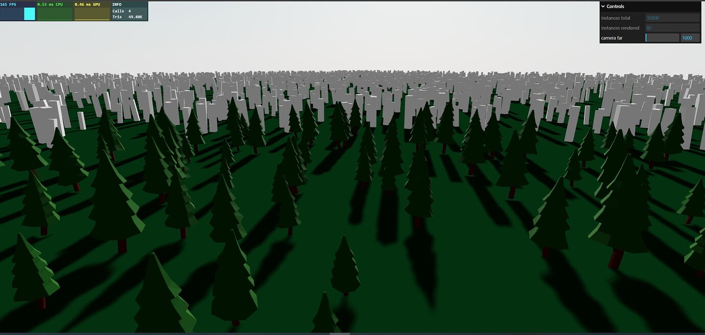 Three.ez/InstancedMesh2 - Enhanced InstancedMesh with frustum culling, fast raycasting (BVH ...