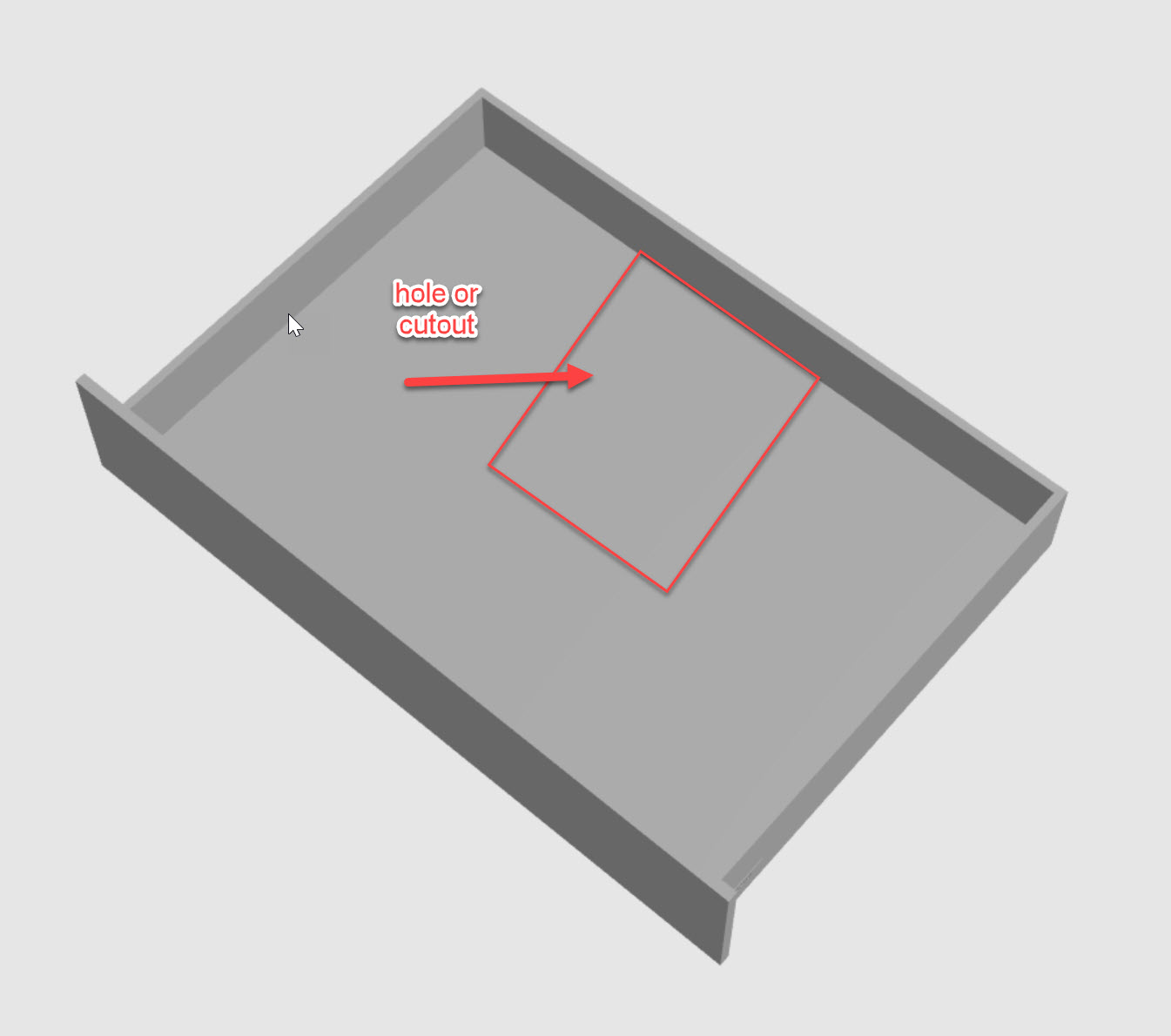 Create a rectangular hole in a drawer for a siphon plate - Questions - three.js forum