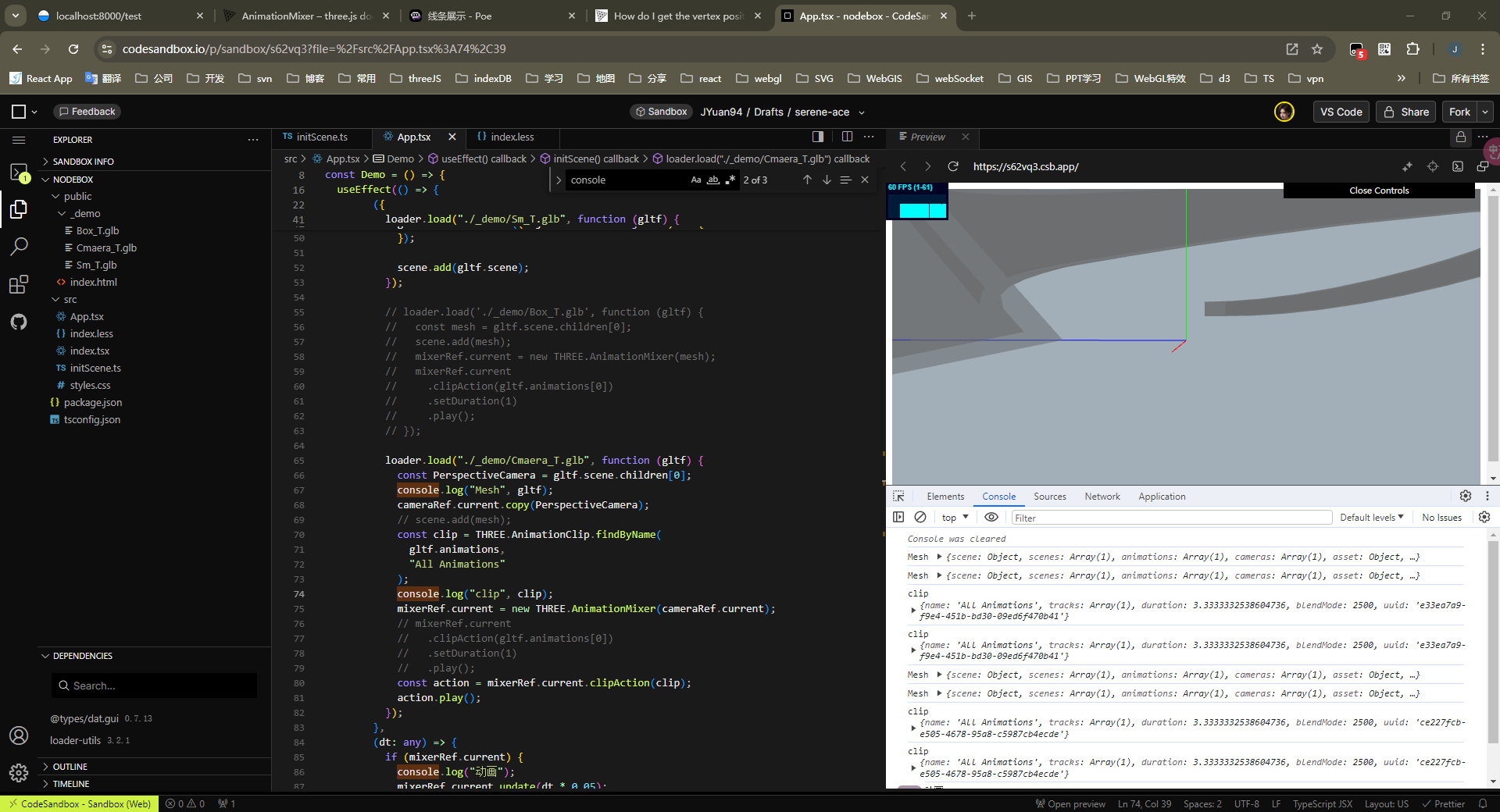 How to use camera lens animation in GLB with Three.js? - Questions - three.js forum
