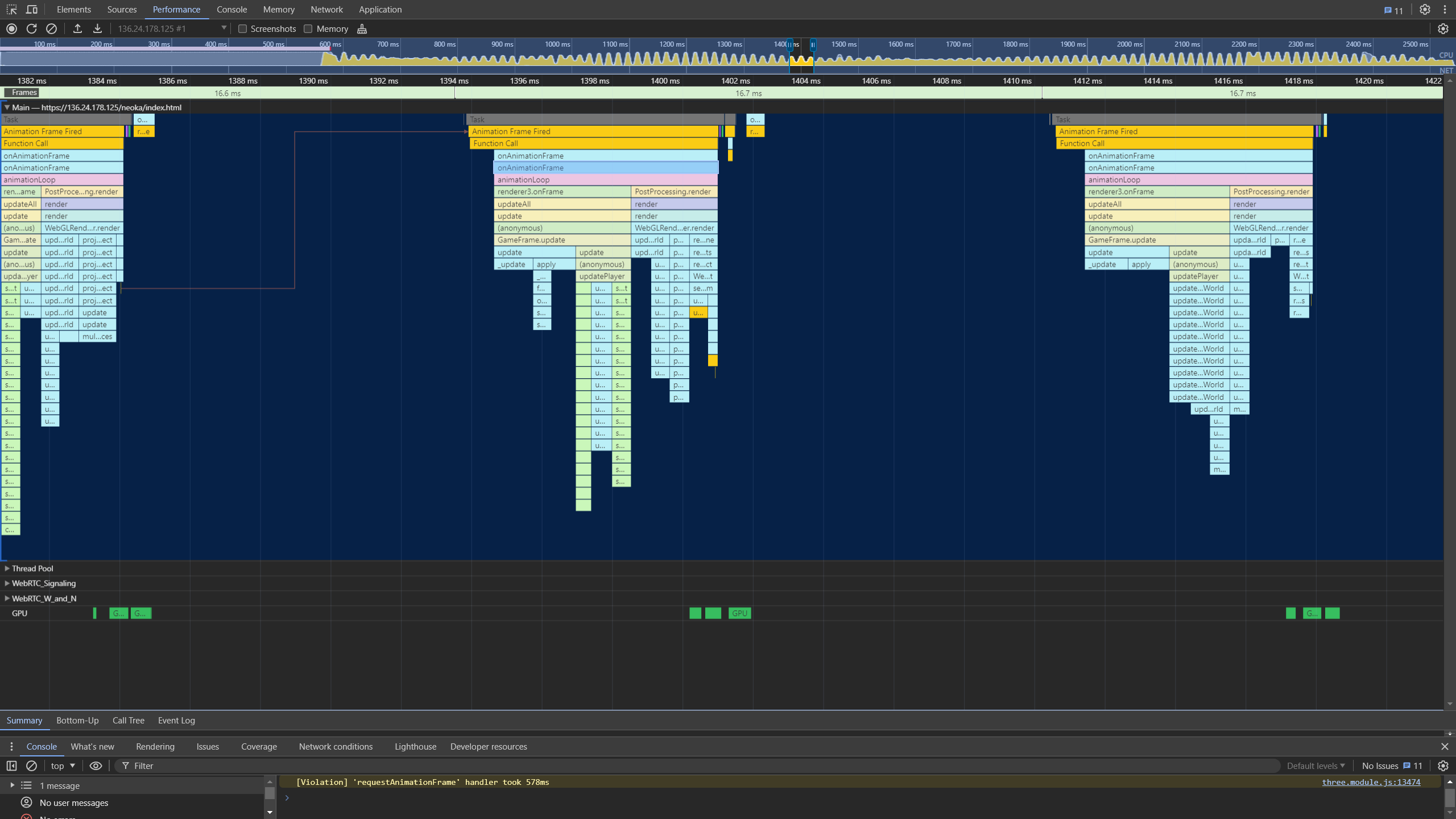 Many dropped frames - Questions - three.js forum