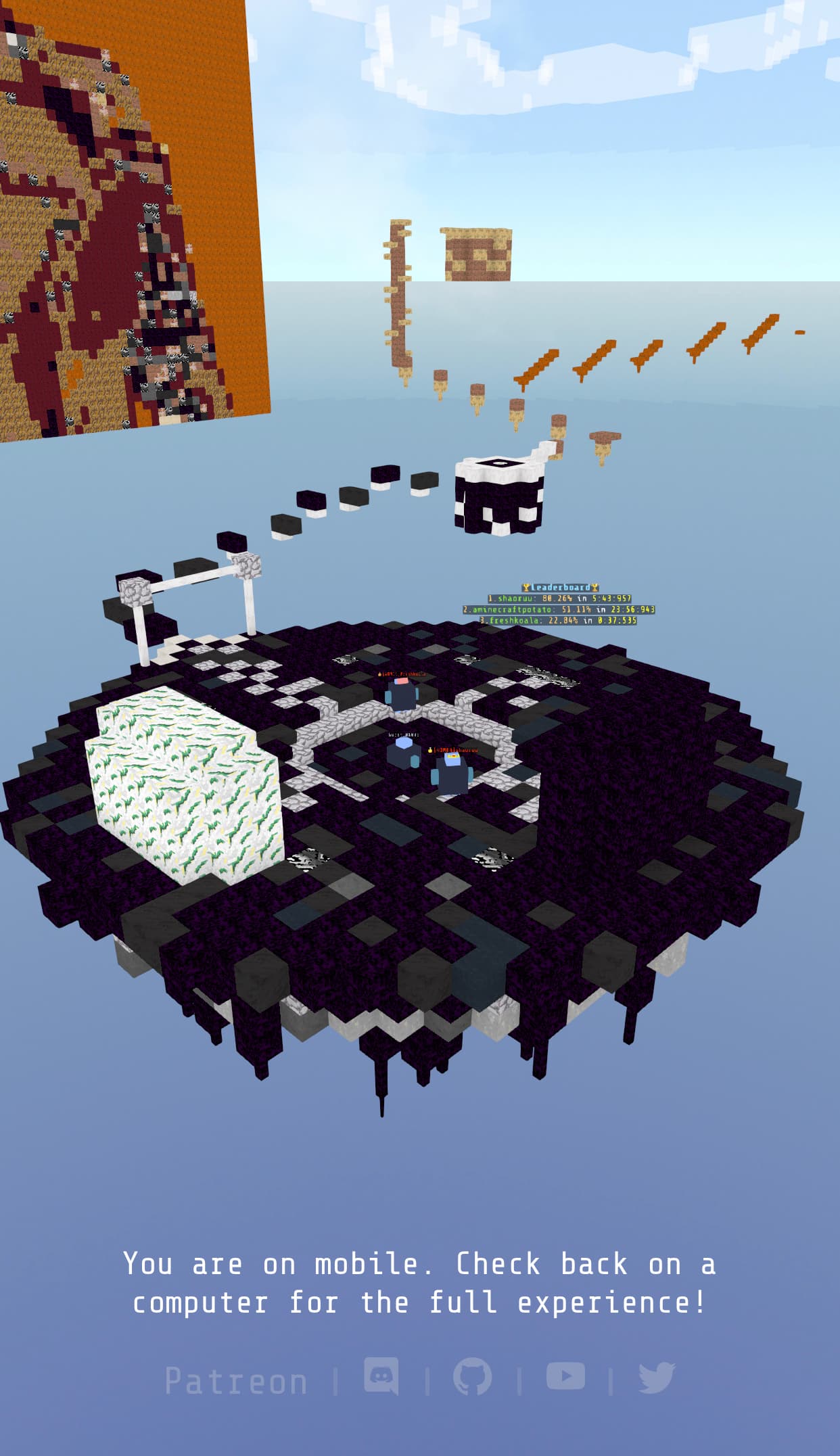 Multiplayer Voxel Parkour Game (three.js + rust) - Showcase - three.js forum