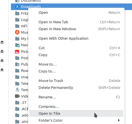 How can I bring back "Open in Tilix" to the nautilus right click context menu? - Budgie Desktop ...