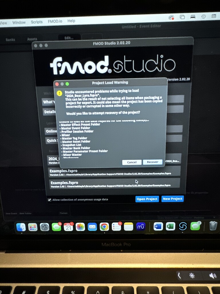Ive lost my entire project 3 times today - FMOD Studio - FMOD Forums