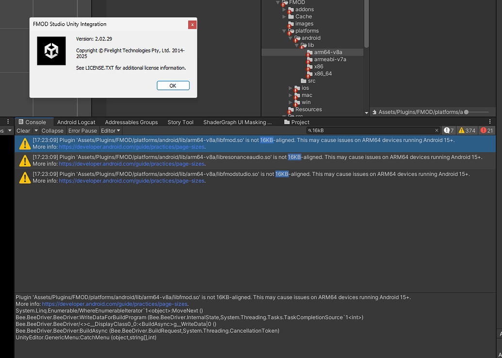 Support Android 16 KB page sizes - FMOD Engine - FMOD Forums