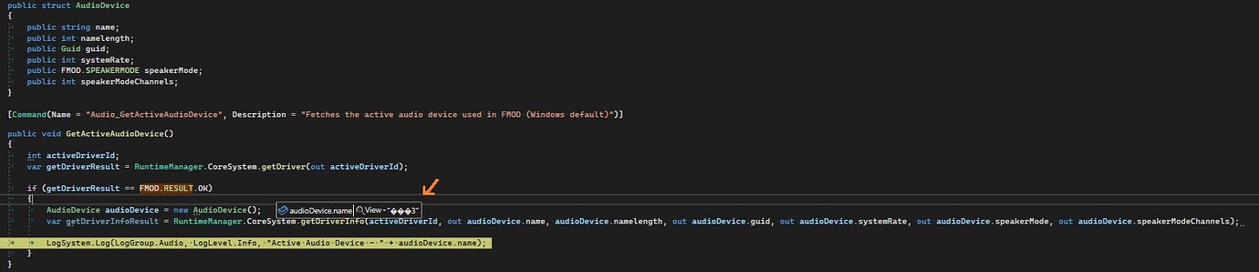 Getting audio device name using getDriverInfo - FMOD Engine - FMOD Forums