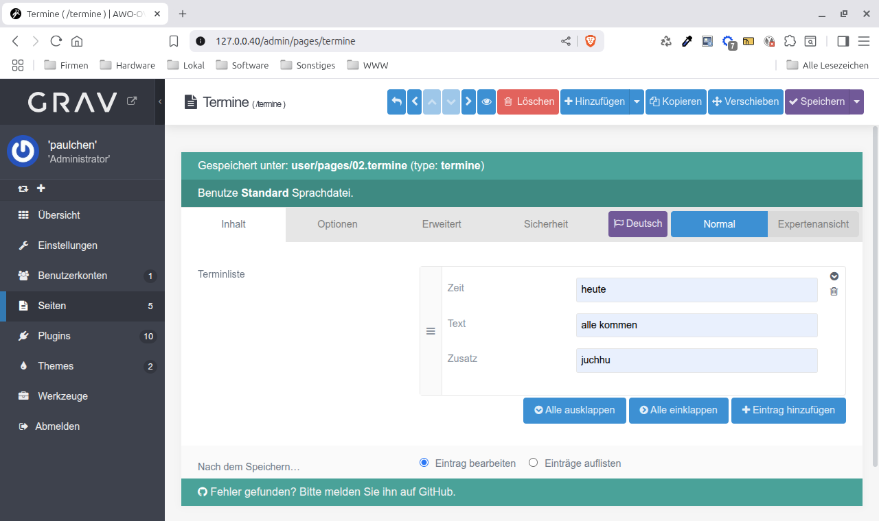 List fields in admin panel - Forms & Blueprints - Grav Community Forum