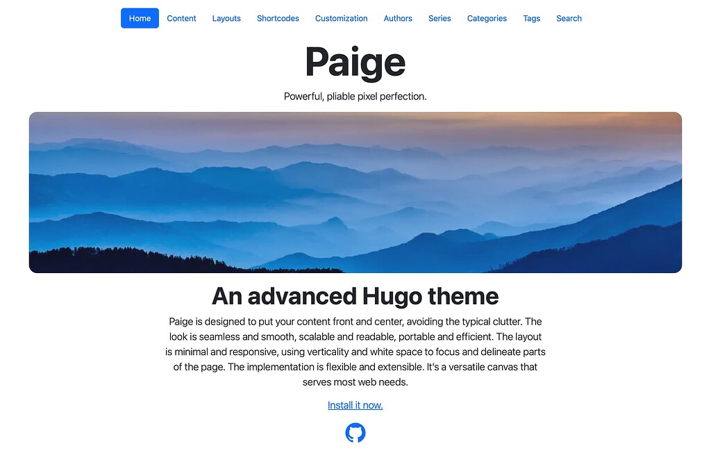 Paige theme & module - New theme/module - HUGO