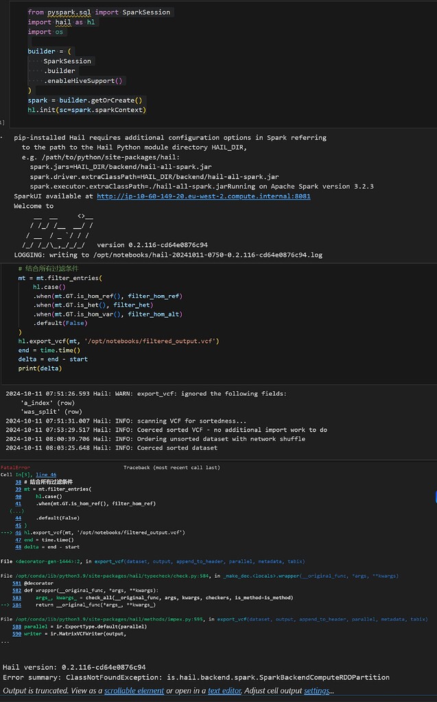 Error: is.hail.backend.spark.SparkBackend - Hail Query & hailctl - Hail Discussion