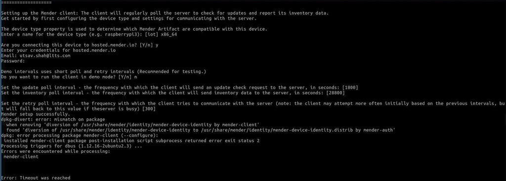 Unable to successfully install mender-client on lubuntu - General Discussions - Mender Hub