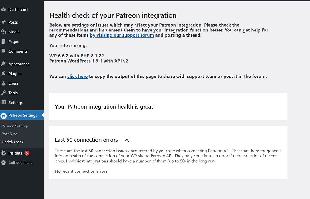 Connecting newly installed Patreon Wordpress plugin to Patreon - There has been a critical error ...