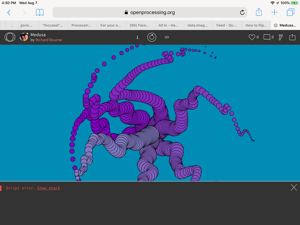 OpenProcessing + iOS Safari: How can I stop the console from popping up when no error has ...