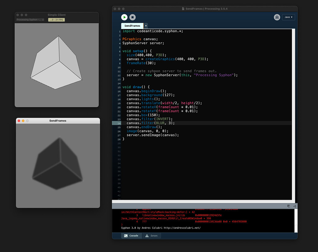 Using filter() inside of a PGraphics canvas? - Libraries - Processing Community Forum