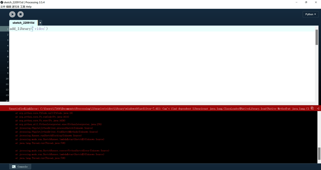 Why there is a error in importing the video library - Processing.py - Processing Community Forum
