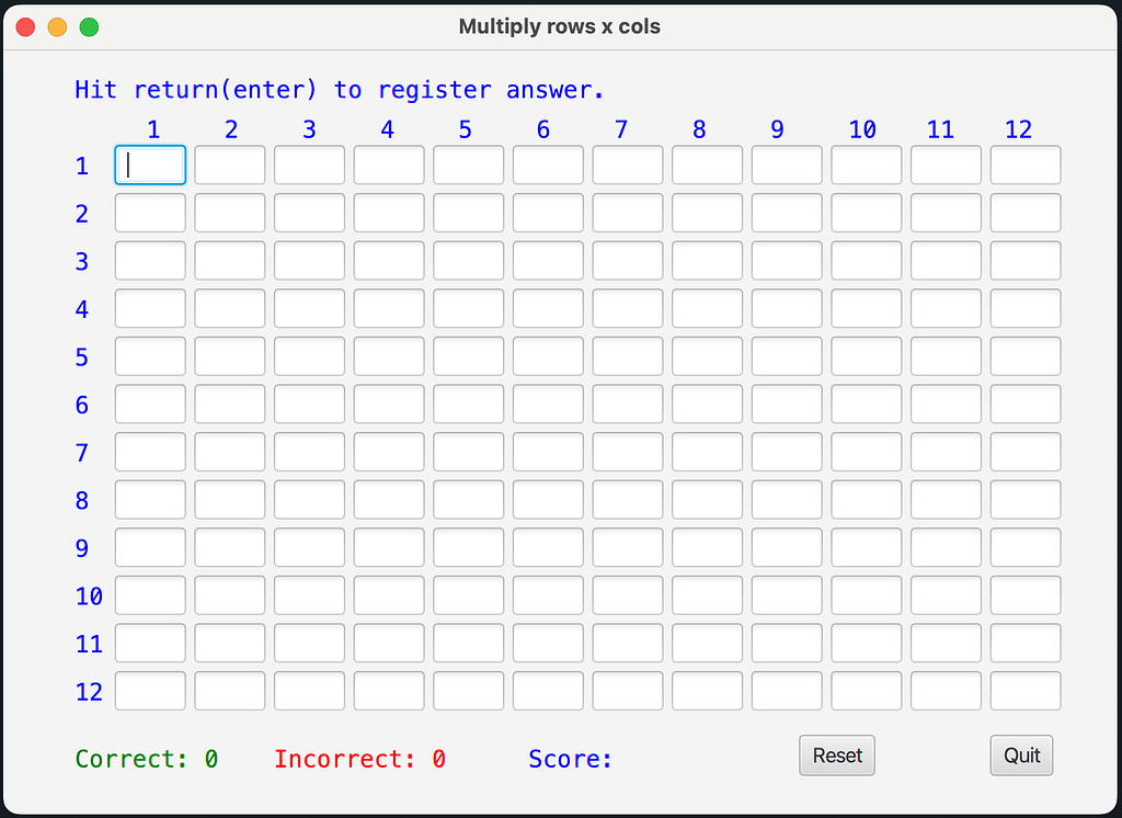 Multiplication Table for JavaFX - Gallery - Processing Community Forum