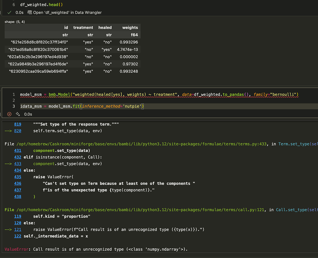 Weights for a bernoulli model in Bambi - bambi - PyMC Discourse