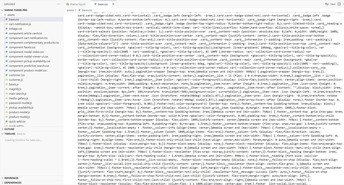 Why does my base.css file look weird shrine pro theme? - Technical Q&A ...